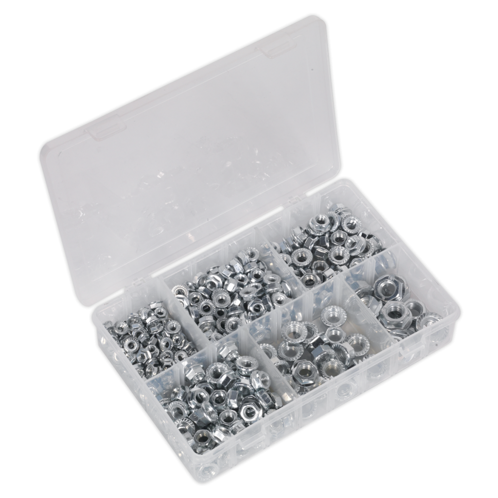 Flange Nut Assortment 390pc M5 M12 Serrated Metric Huttie Flange Nut Assortment 390pc M5 M12 Serrated Metric Huttie