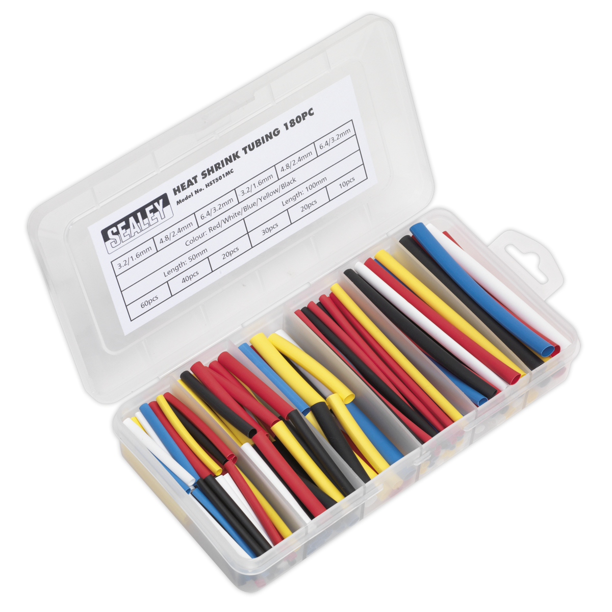 Heat Shrink Tubing Assortment 180pc 50 100mm Mixed Colours Huttie Heat Shrink Tubing Assortment 180pc 50 100mm Mixed Colours Huttie