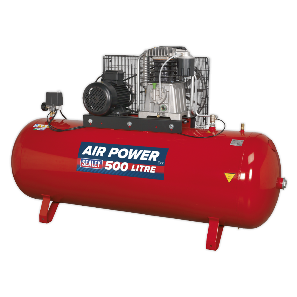 Air Compressor 500L Belt Drive 7.5hp 3ph 2-Stage with Cast Cylinders ...