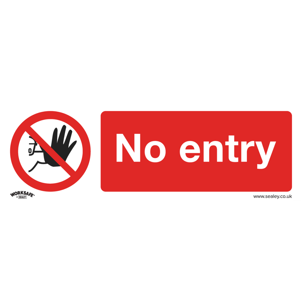 Prohibition Safety Sign - No Entry - Rigid Plastic - Huttie