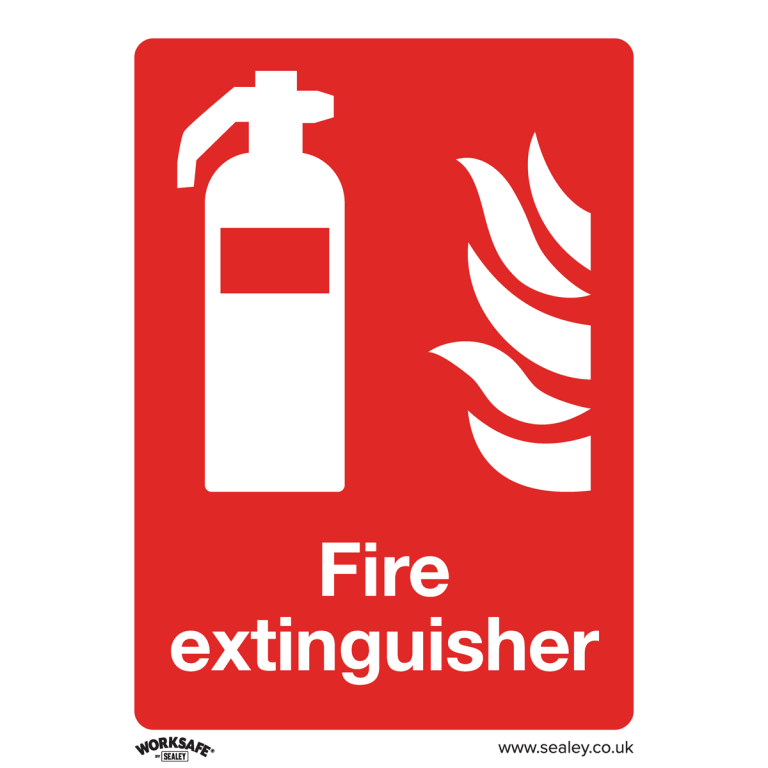 Prohibition Safety Sign Fire Extinguisher Self Adhesive Vinyl Huttie