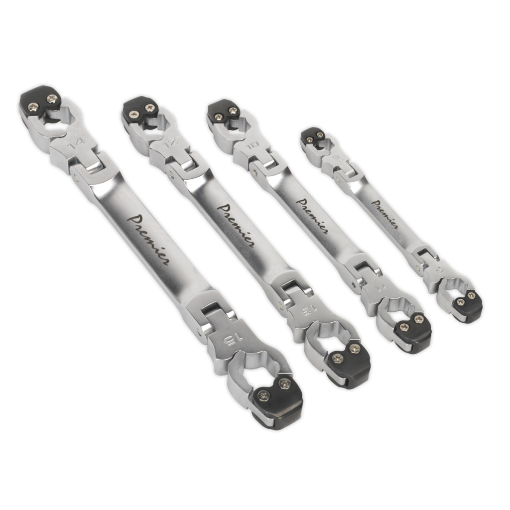Brake Pipe Spanner Set 4pc Ratcheting Huttie